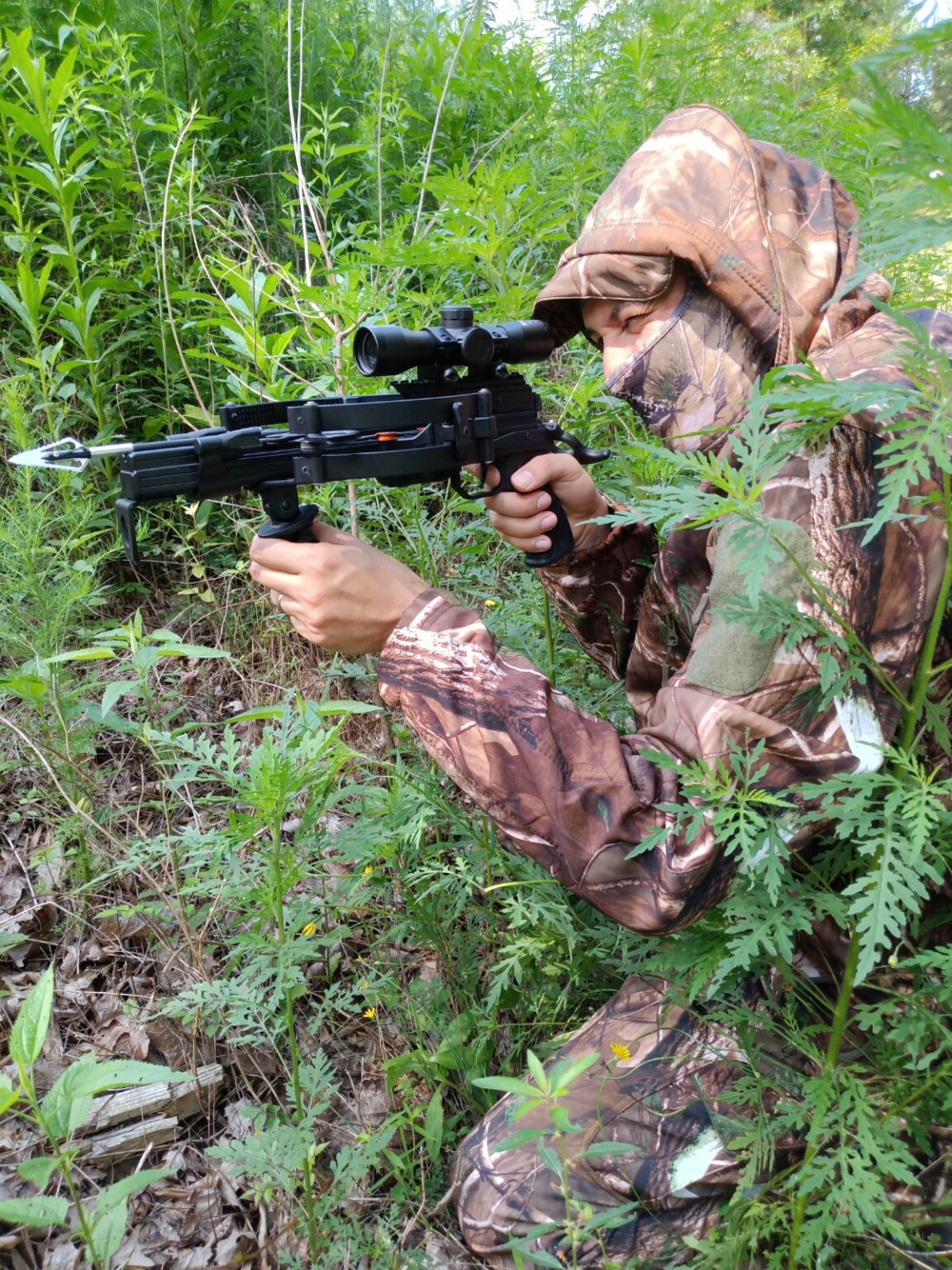 150-lbs-wt-Mini-striker-reverse draw pistol crossbow with buttstock