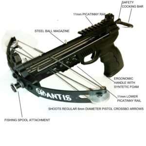 60 lbs Mantis Tactical Pistol Crossbow w/ 6mm Balls Magazine - William ...