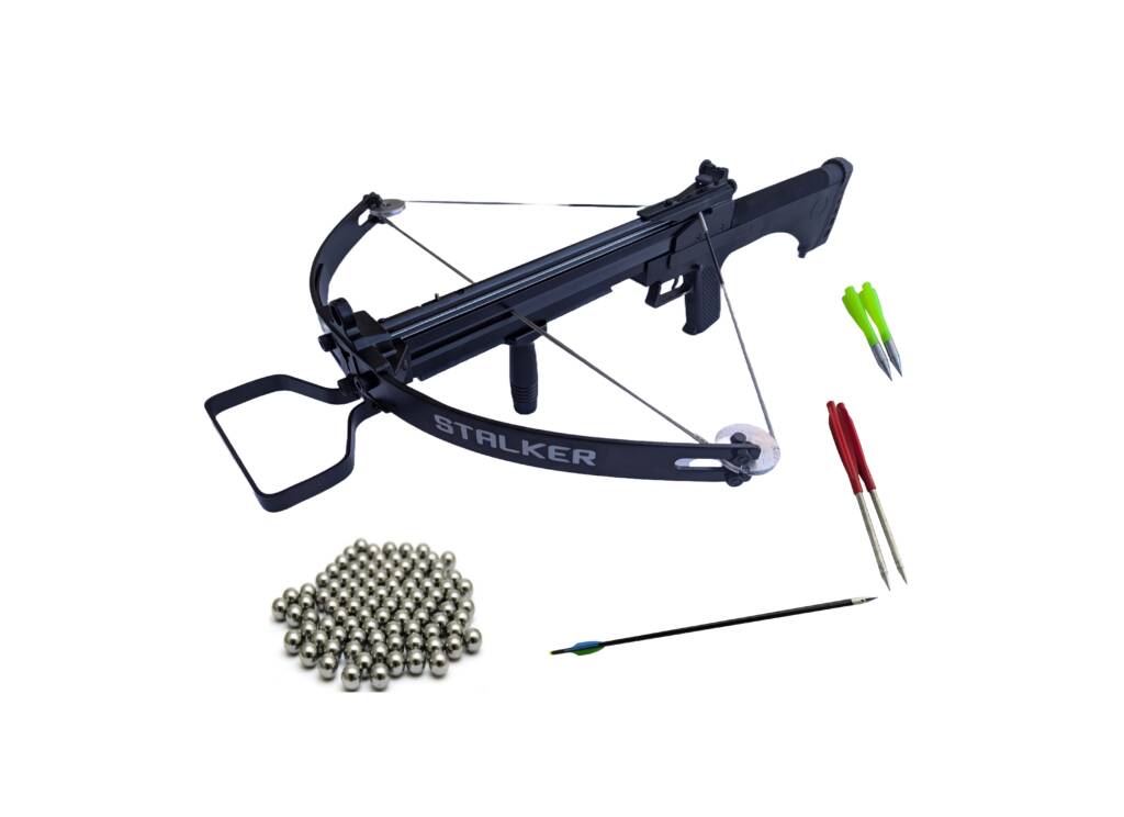 150-lbs-wt-stalker-multifunctional-compound-steel ball crossbow / arrows