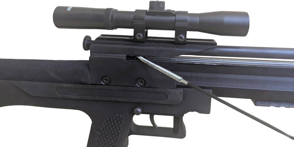 100-lbs-wt-stalker-repeating crossbow laser sight and 4x20 scope